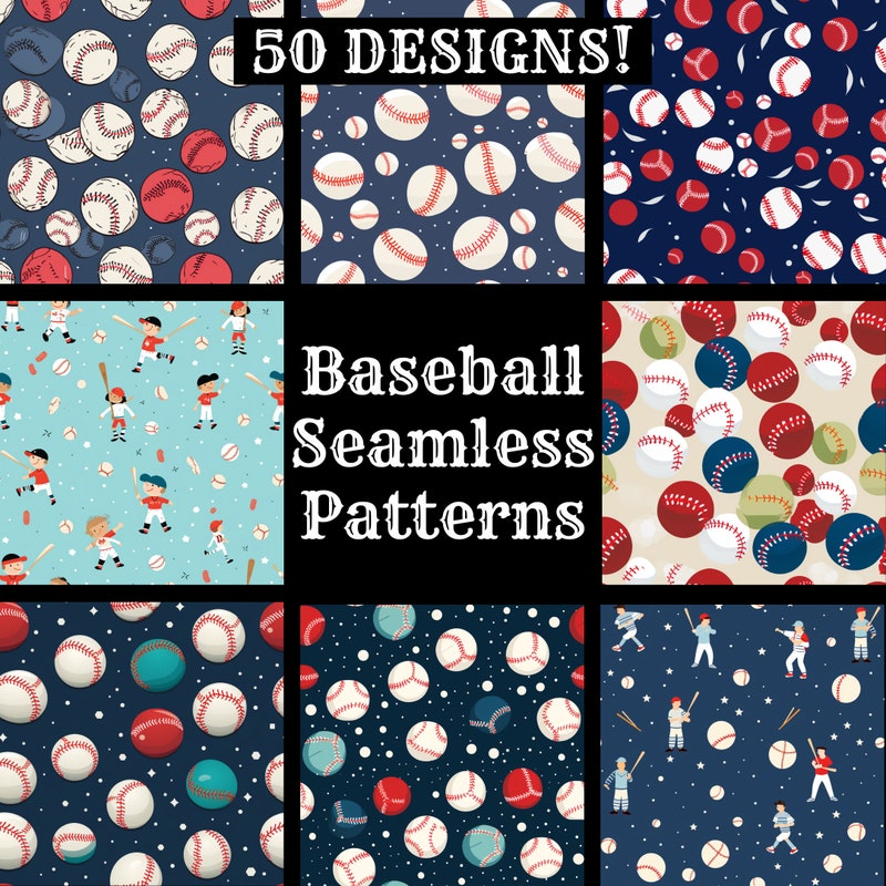 Baseball Pattern - Etsy