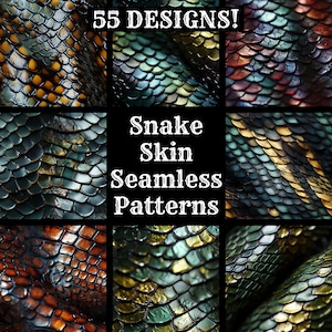 Snake Skin Seamless Digital Paper, Printable Scrapbook Paper Seamless ...