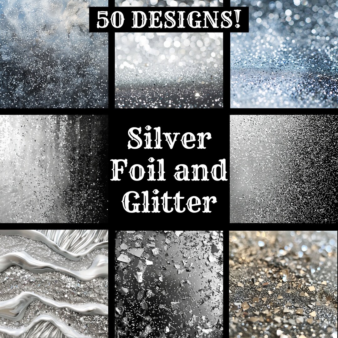 Silver Foil and Glitter Paper, Silver Foil and Glitter Printable Paper ...