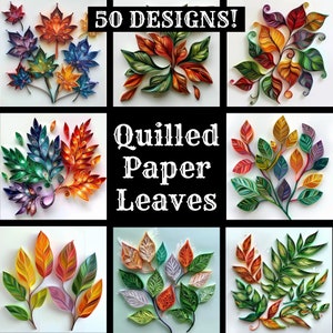 Quilled Paper Leaves: High Resolution Digital Paper (PNG) - Etsy