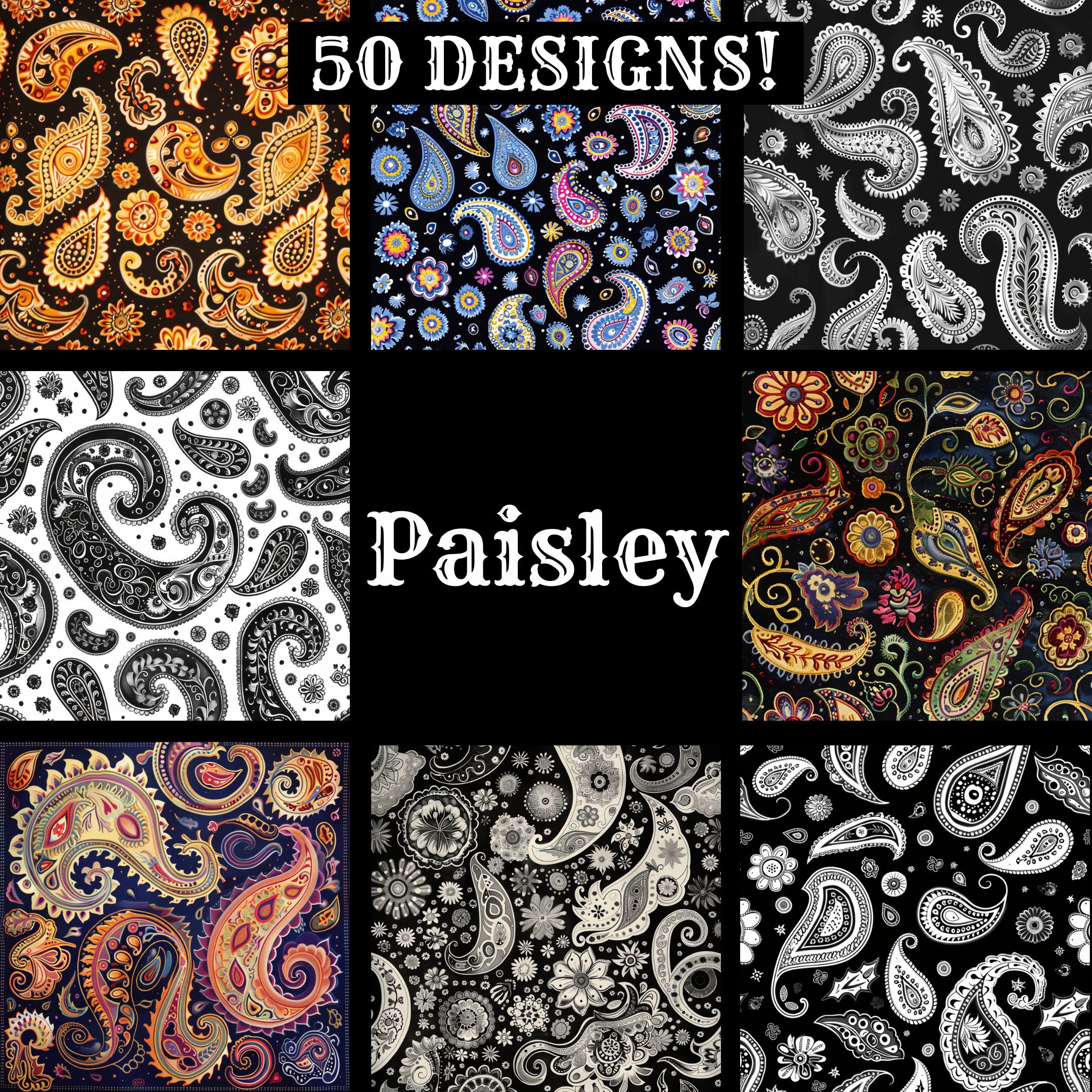 Paisley Paper, Paisley Printable Paper, Vintage Paisley, Paisley ...
