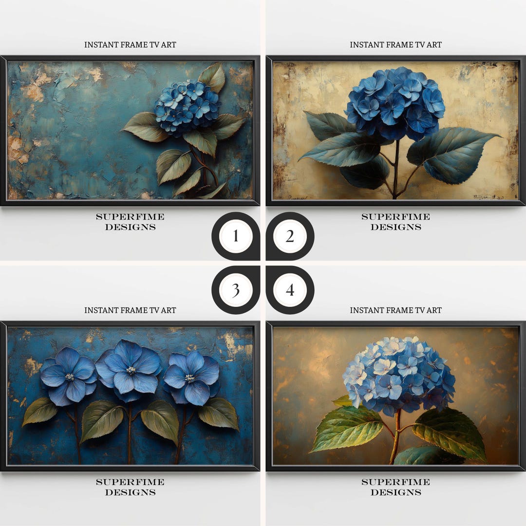 Blue Hydrangea Flower TV Art: Floral Scenery Screensaver (digital ...