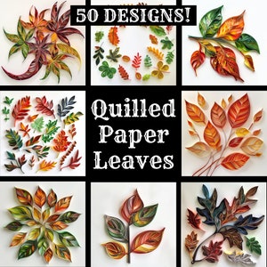 Quilled Paper Leaves: High Resolution Digital Paper (PNG) - Etsy