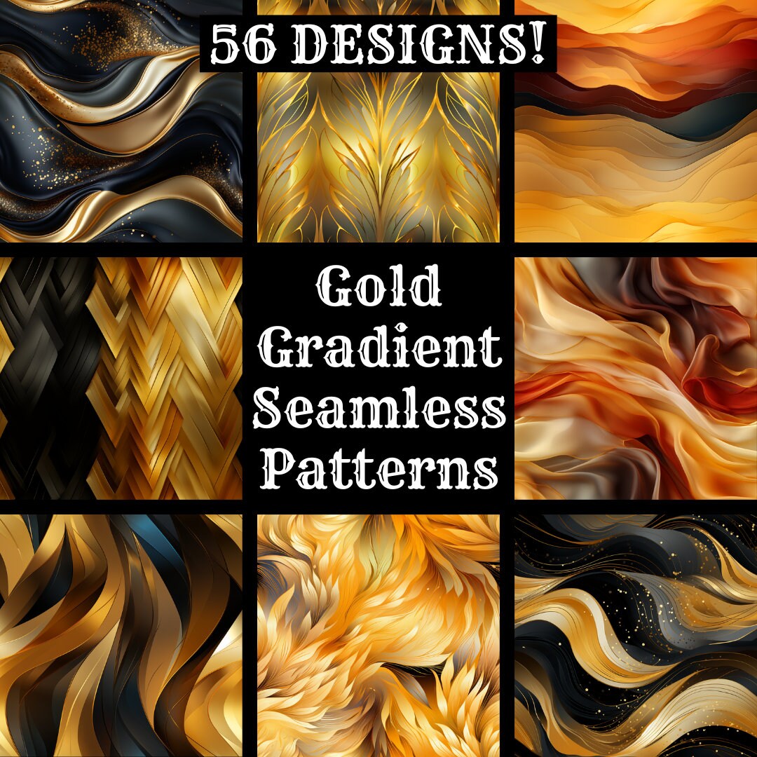 Gold Gradient Seamless Digital Paper, Printable Scrapbook Paper ...