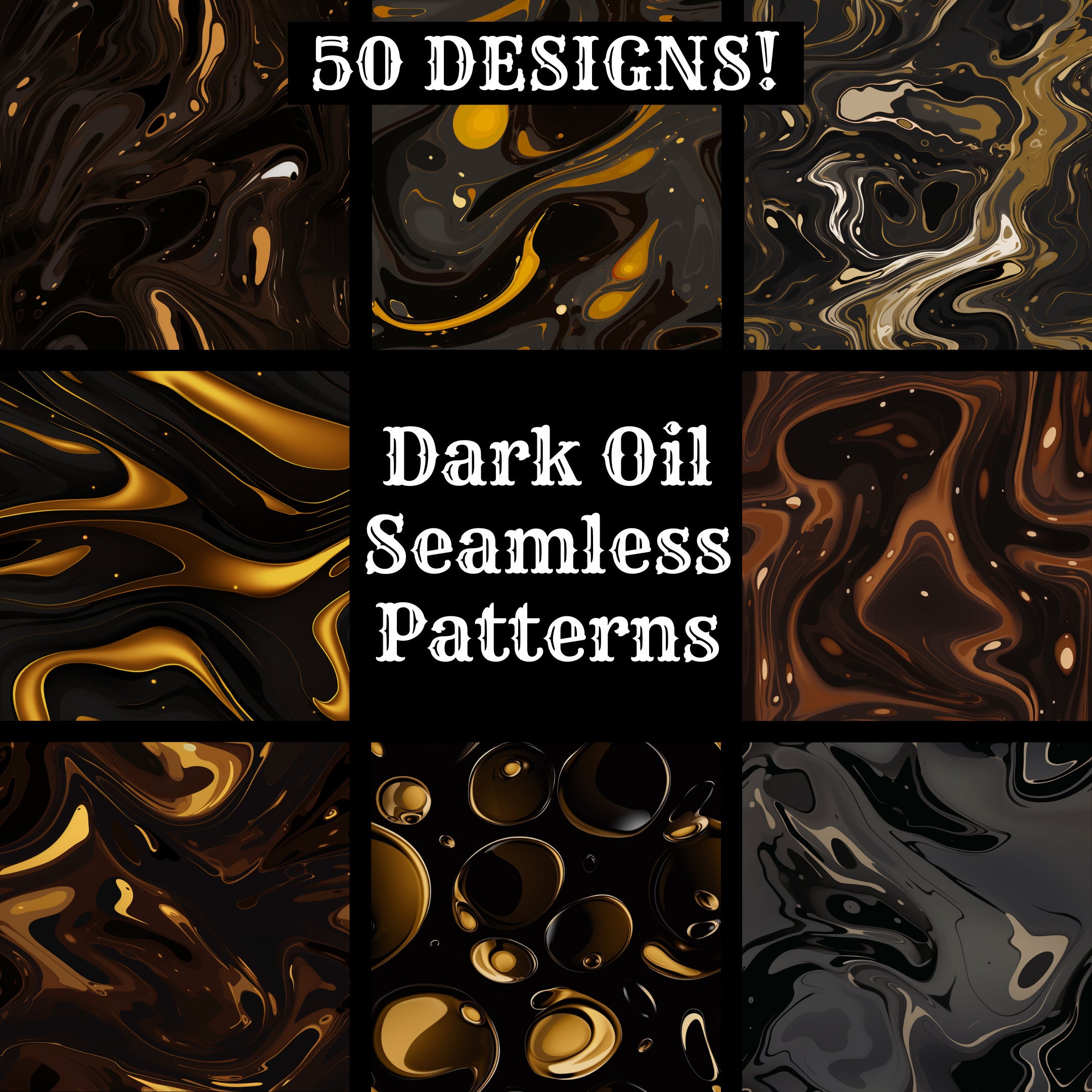 Dark Oil Seamless Digital Paper, Dark Oil Printable Scrapbook Paper ...