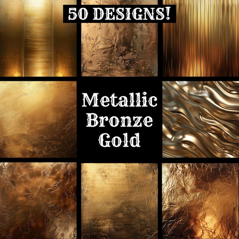 Metallic Bronze Gold Digital Paper: High-resolution Journaling (digital ...