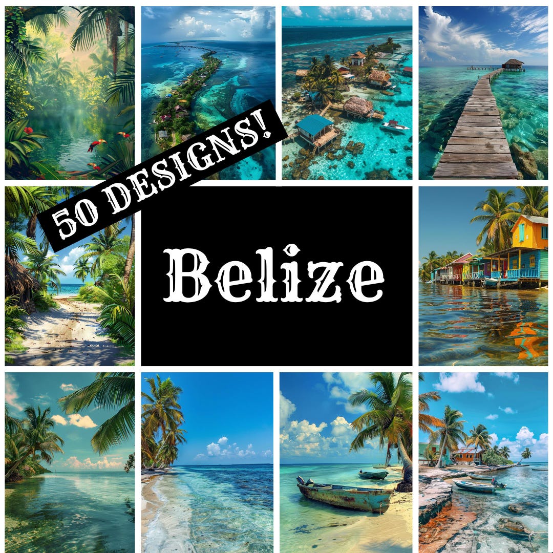 Belize Scrapbook Paper: Vintage Journal Inserts (digital Download) - Etsy