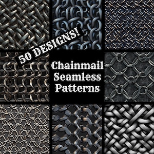 Chainmail Seamless Digital Paper, Chainmail Printable Scrapbook Paper ...