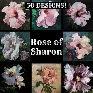 Rose of Sharon Paper, Rose of Sharon Printable Paper, Vintage Rose of ...