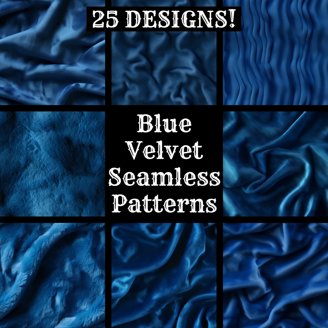 Blue Velvet Seamless Digital Paper, Printable Scrapbook Paper Seamless ...