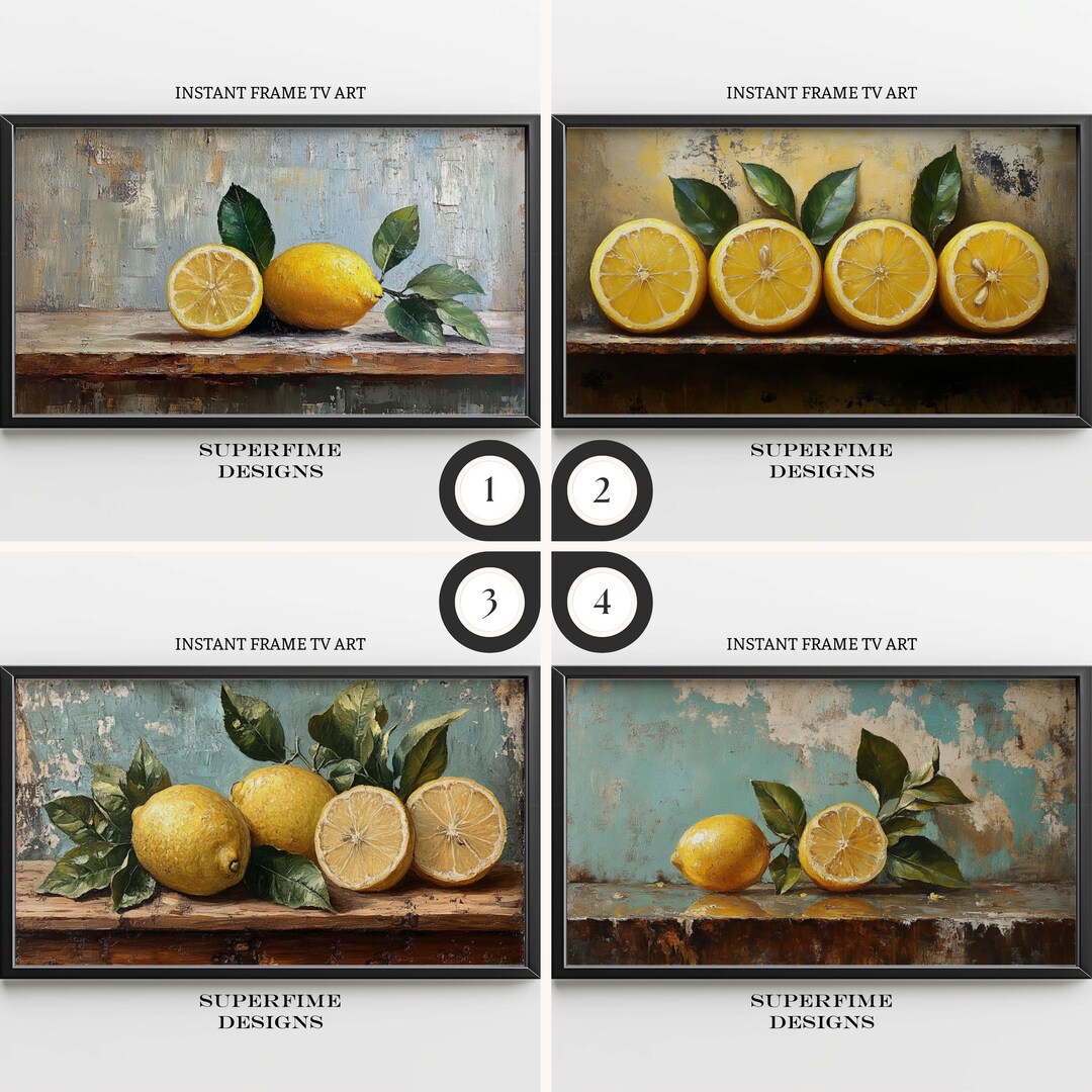 Still Life Lemon Frame TV Art, Still Life Lemon TV Scenery Screensaver ...