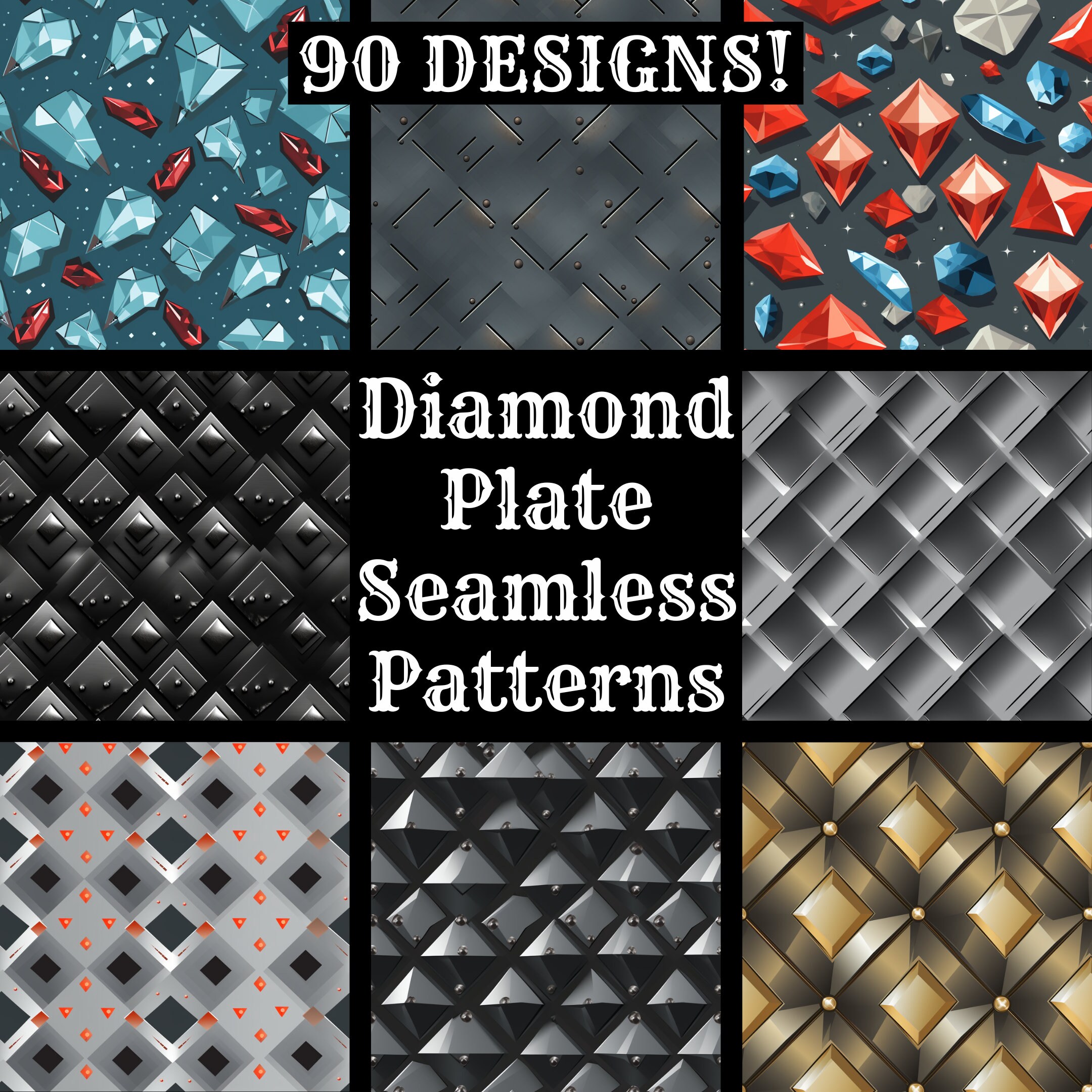 Diamond Plate Seamless Digital Paper, Printable Scrapbook Paper ...