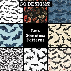 Bats Seamless Digital Paper, Bats Printable Scrapbook Paper Seamless ...