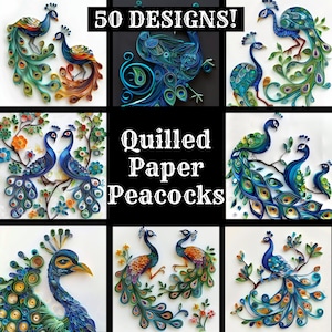 Quilled Paper Peacocks Paper, Quilled Paper Peacocks Printable Paper ...