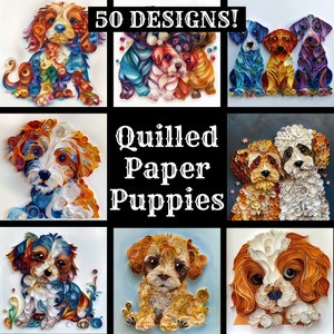 Quilled Paper Puppies: High-resolution Digital Paper (PNG) - Etsy