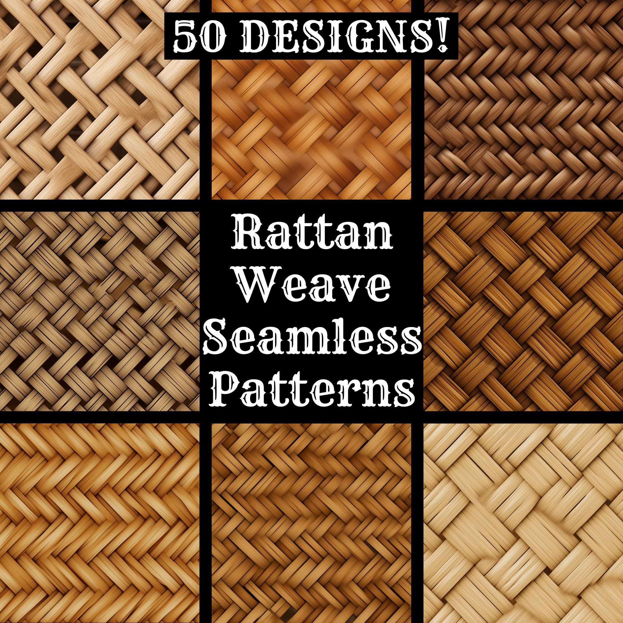 Rattan Weave Seamless Digital Paper, Printable Scrapbook Paper Seamless ...