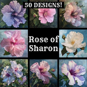 Rose of Sharon Paper, Rose of Sharon Printable Paper, Vintage Rose of ...