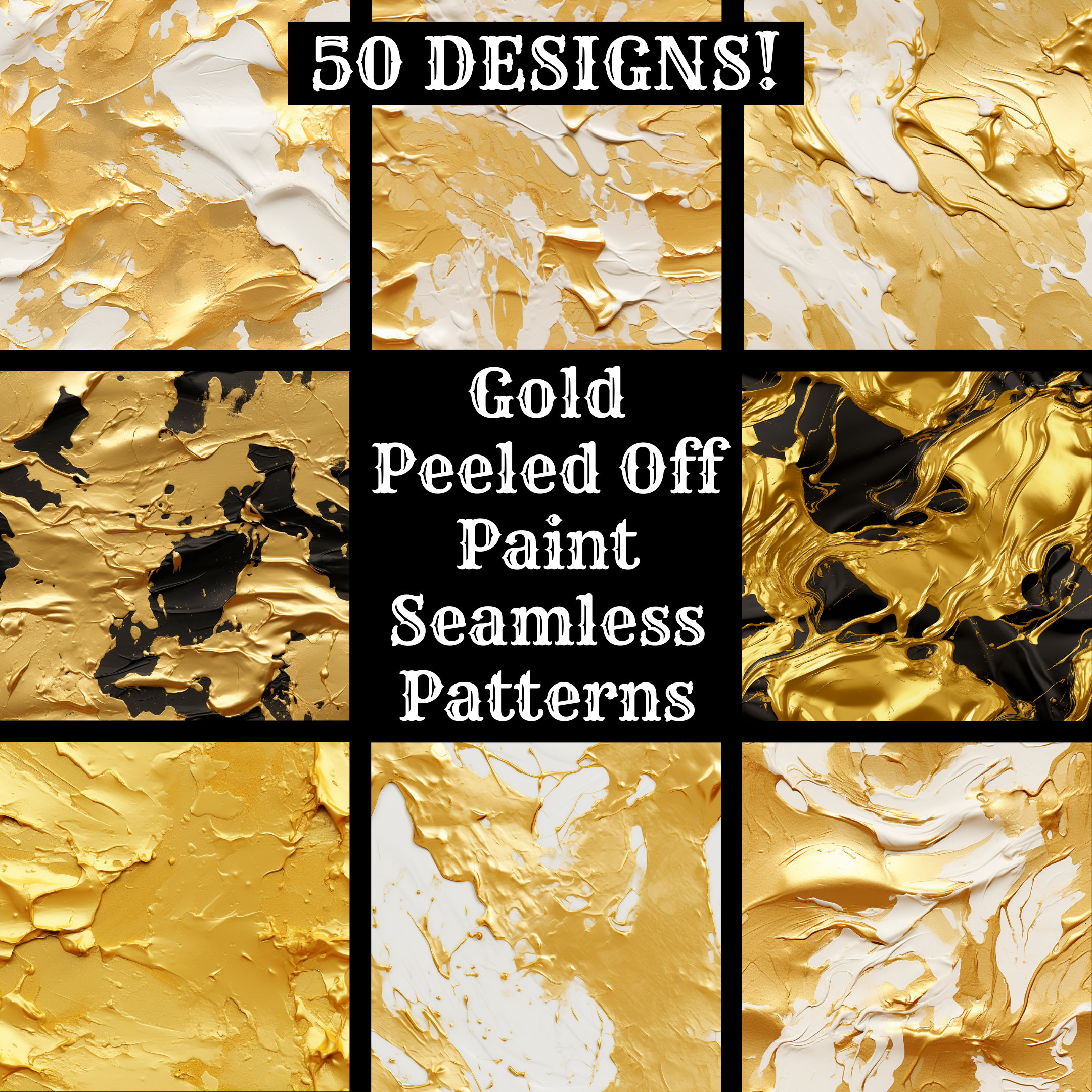 Gold Peeled off Paint Seamless Digital Paper, Printable Scrapbook Paper ...