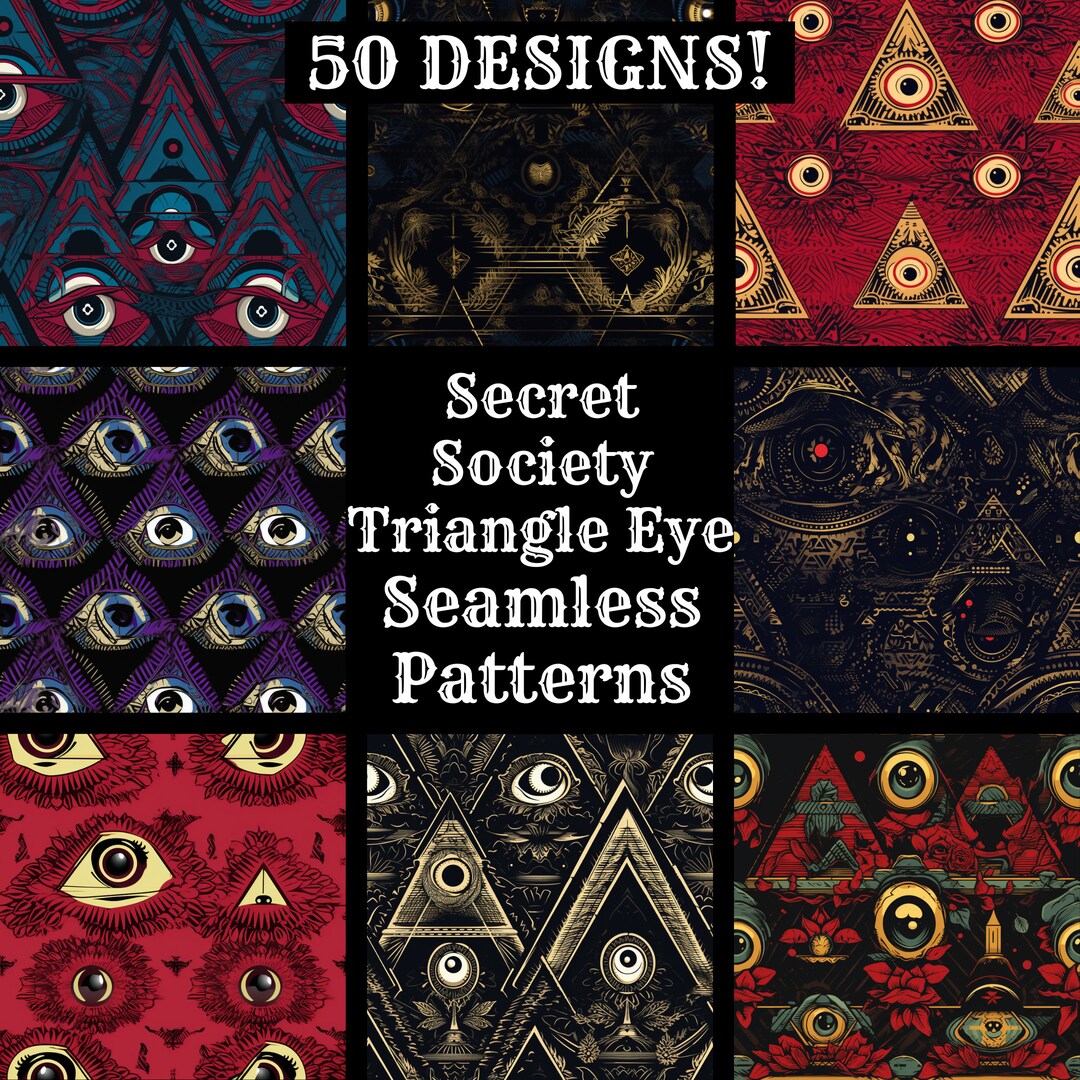 Secret Society Triangle Eye Seamless Digital Paper, Printable Scrapbook ...