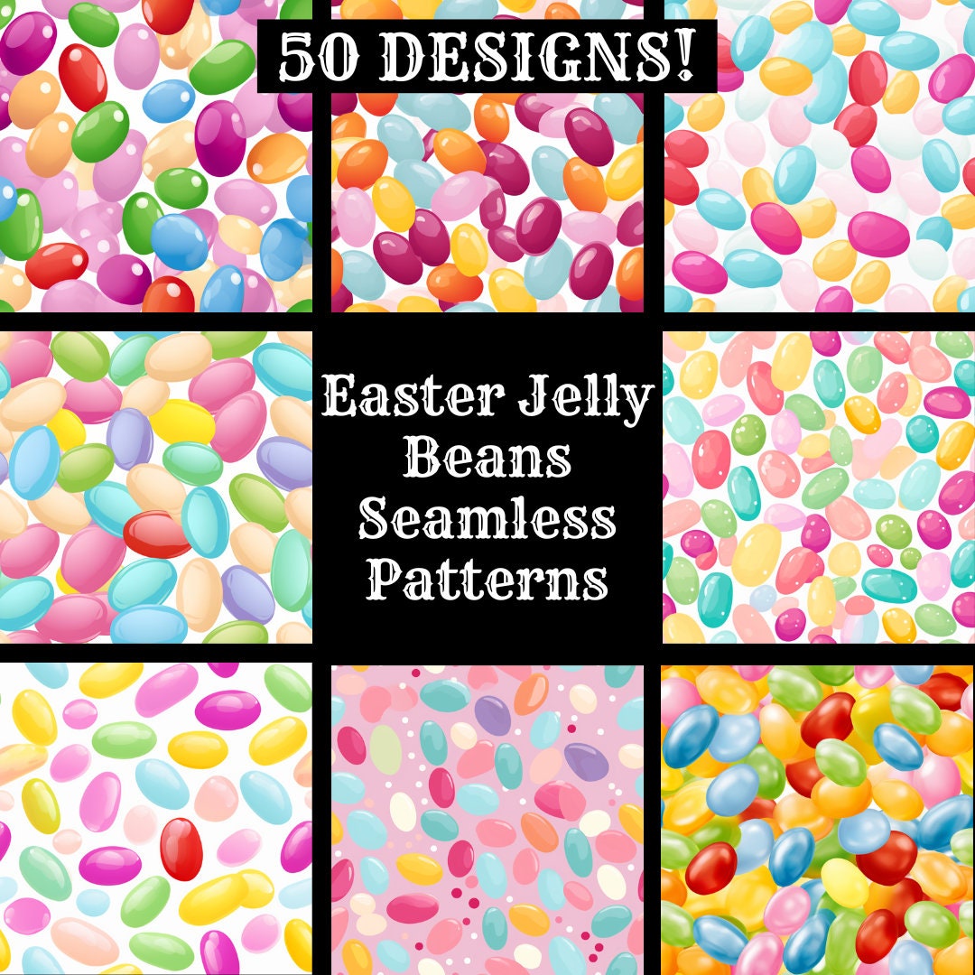 Easter Jelly Beans Seamless Digital Paper, Printable Scrapbook Paper ...