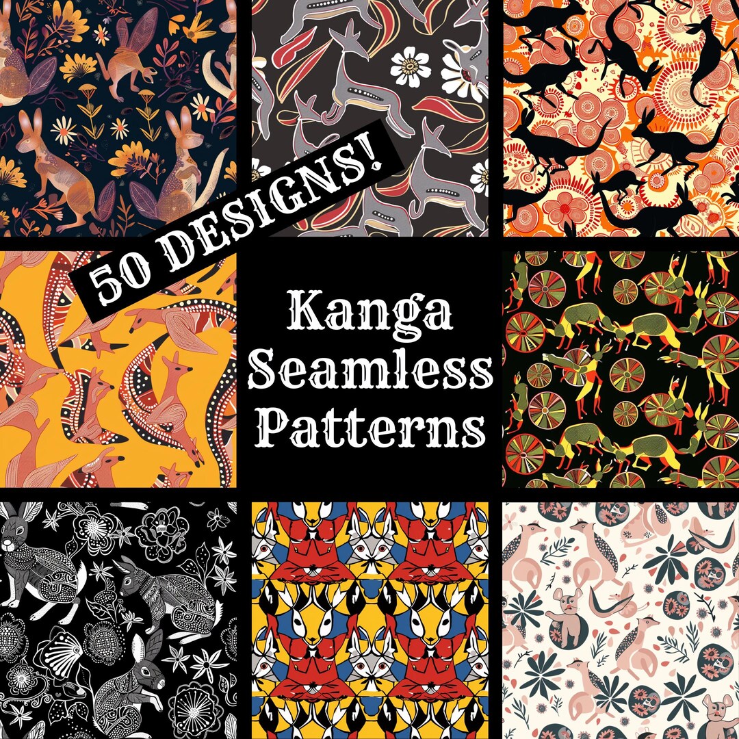 Kanga Seamless Pattern: Printable Scrapbook Paper (digital Download) - Etsy
