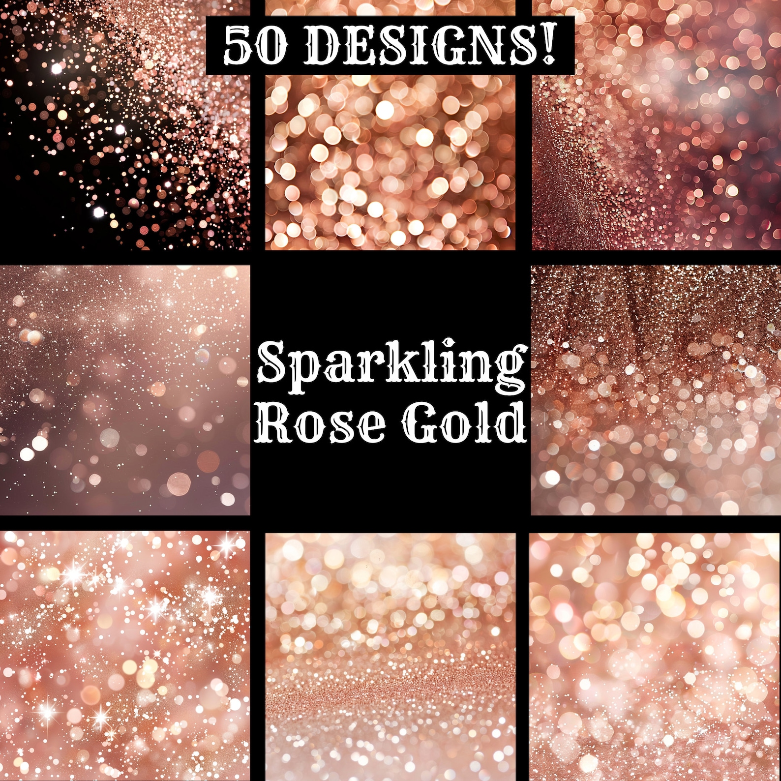 Sparkling Rose Gold Digital Paper: High-resolution Scrapbook (PNG ...