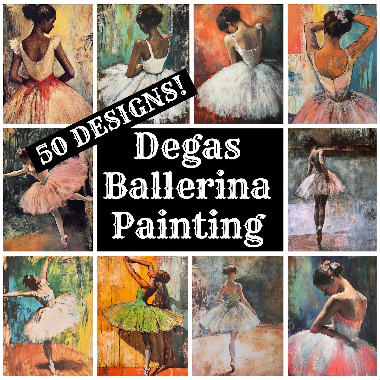 Degas Ballerina Painting: Vintage Journal Paper (PNG Digital Download ...