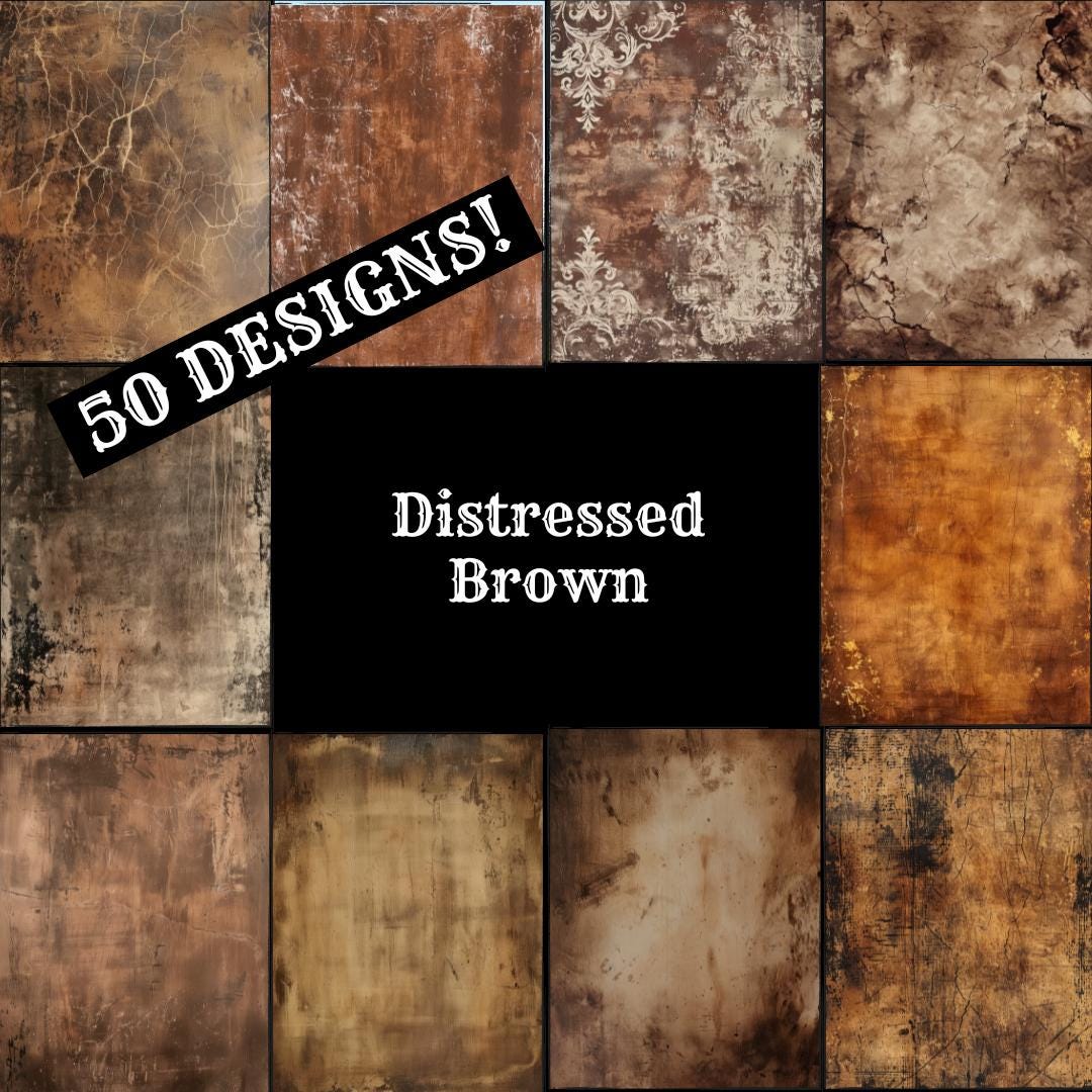 Distressed Brown Journal Paper: Vintage Scrapbook Inserts (digital ...