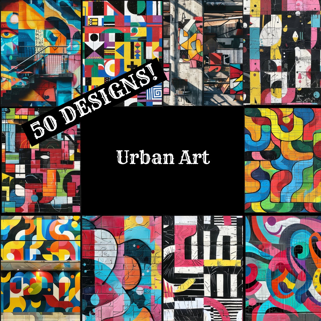 Urban Art Seamless Digital Paper, Urban Art Printable Scrapbook Paper ...