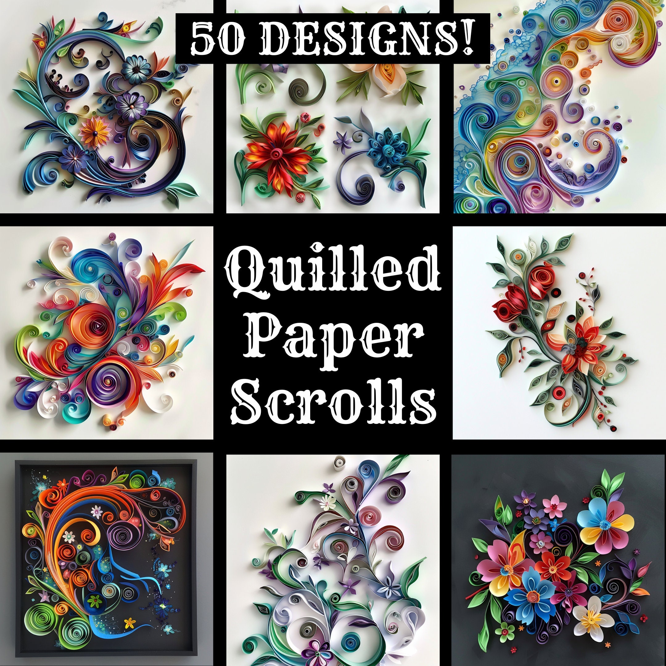 Quilled Paper Scrolls Paper, Quilled Paper Scrolls Printable Paper ...