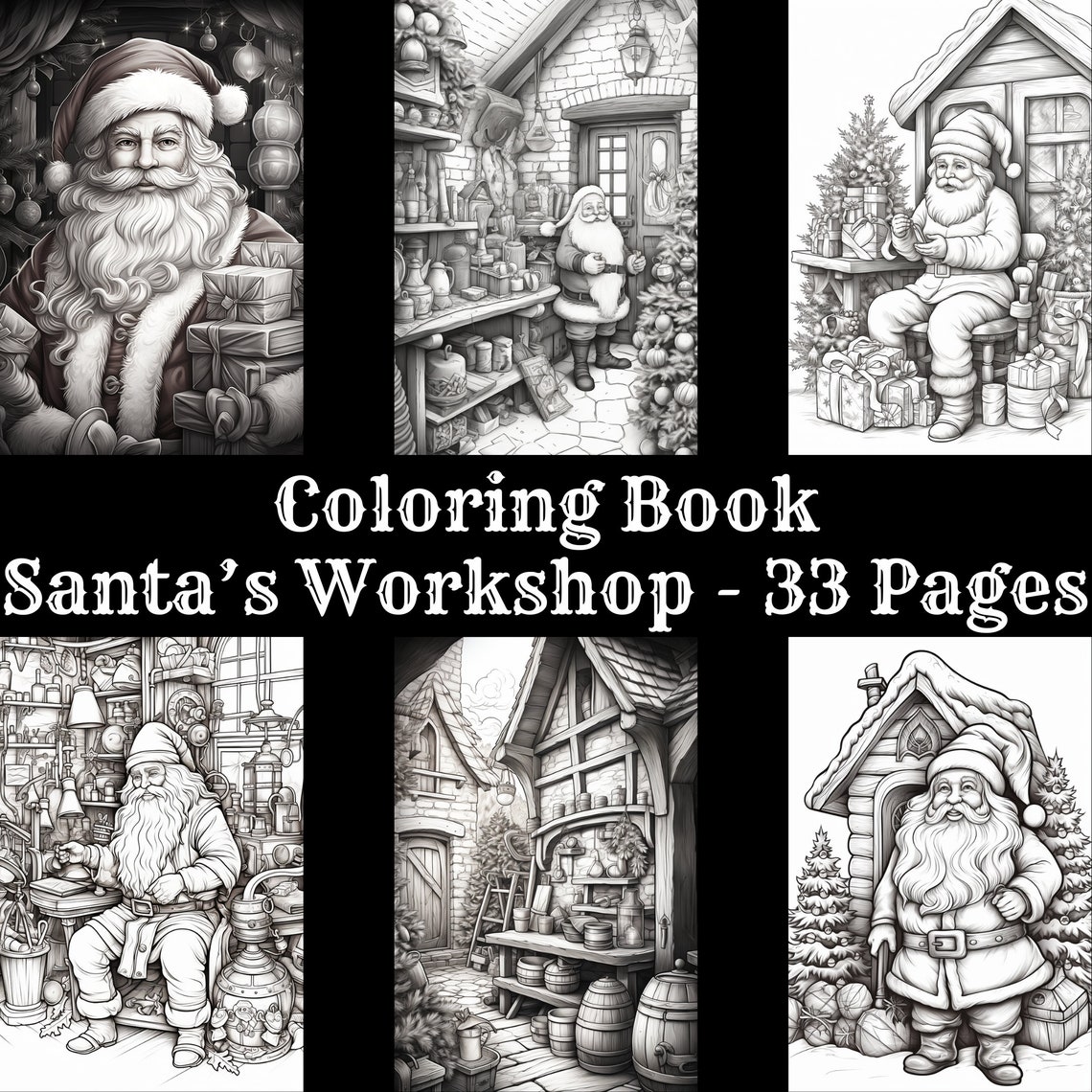 Santas Workshop Printable Adult Coloring Pages Kids Coloring Pages ...
