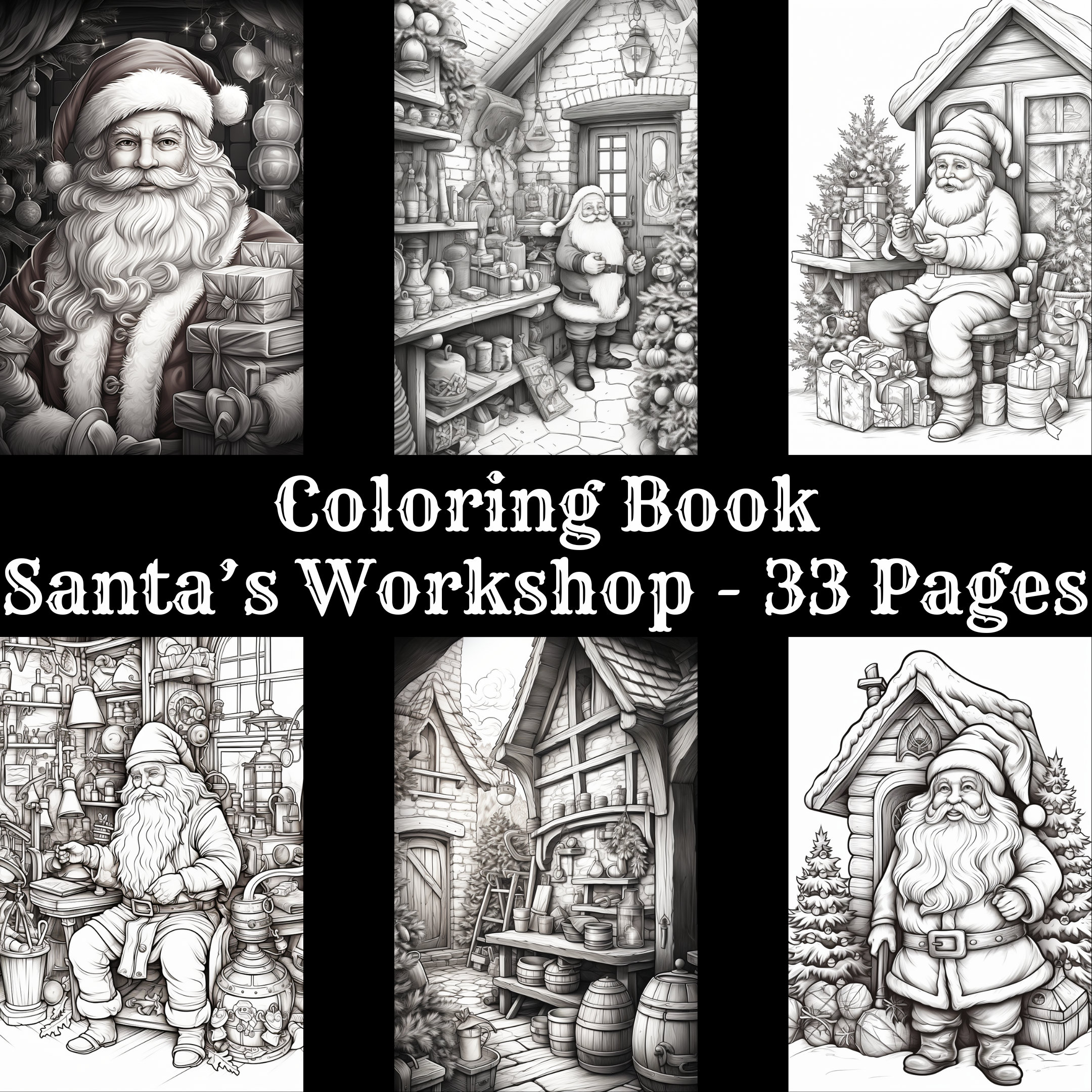 Santas Workshop Printable Adult Coloring Pages Kids Coloring Pages ...