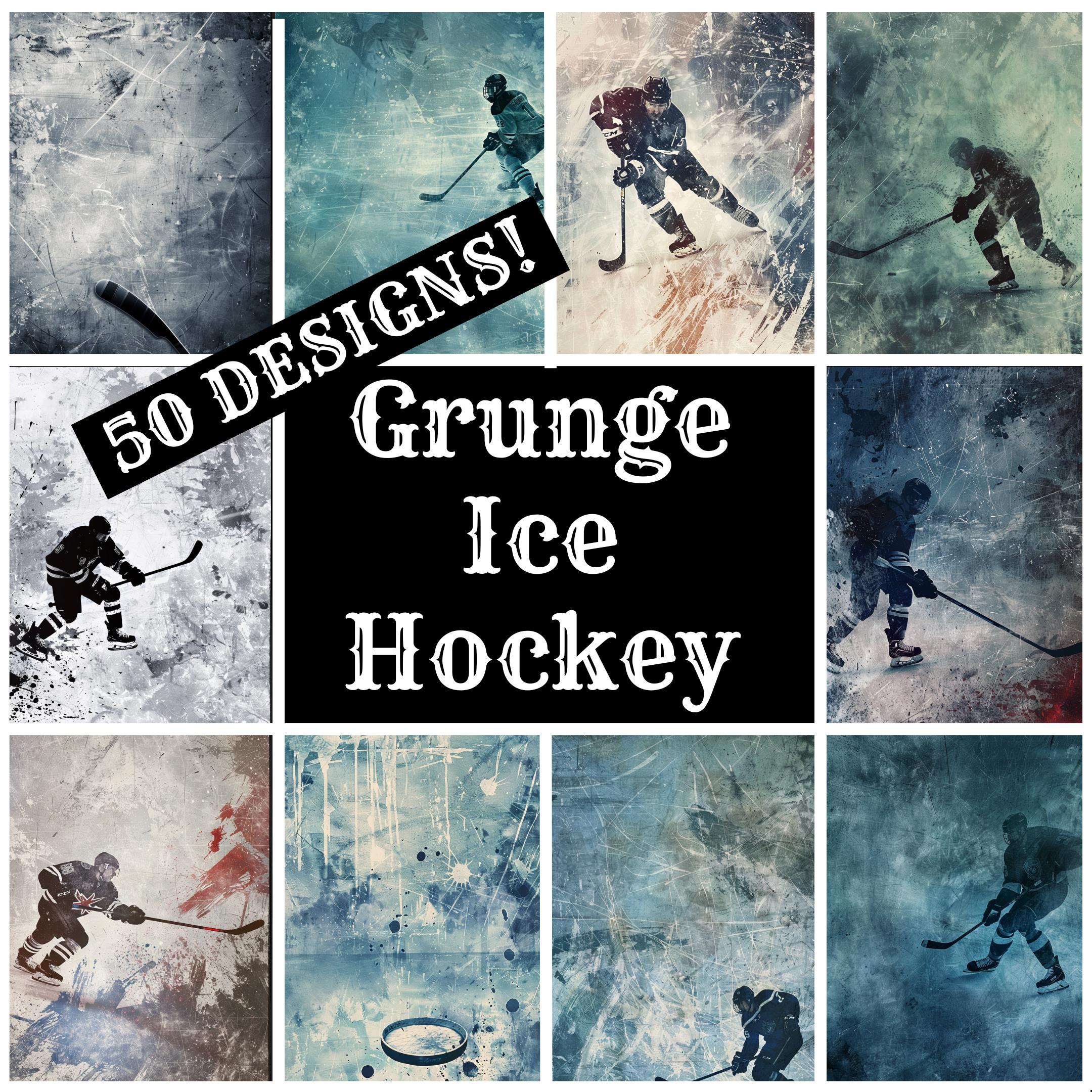 Grunge Ice Hockey Digital Paper: Vintage Journal Inserts (PNG, 8.5x11 ...
