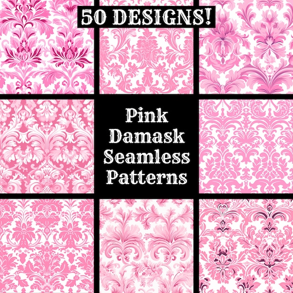 Pink Damask Pattern - Etsy