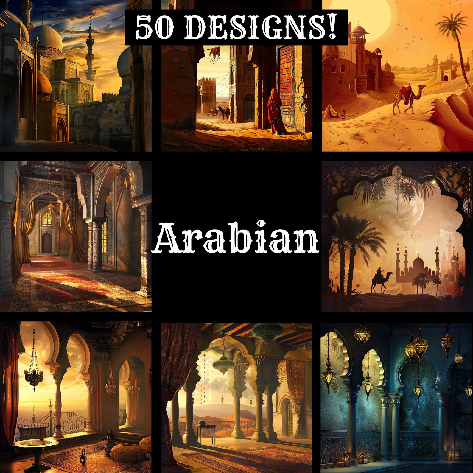 Arabian Paper, Arabian Printable Paper, Vintage Arabian, Arabian ...