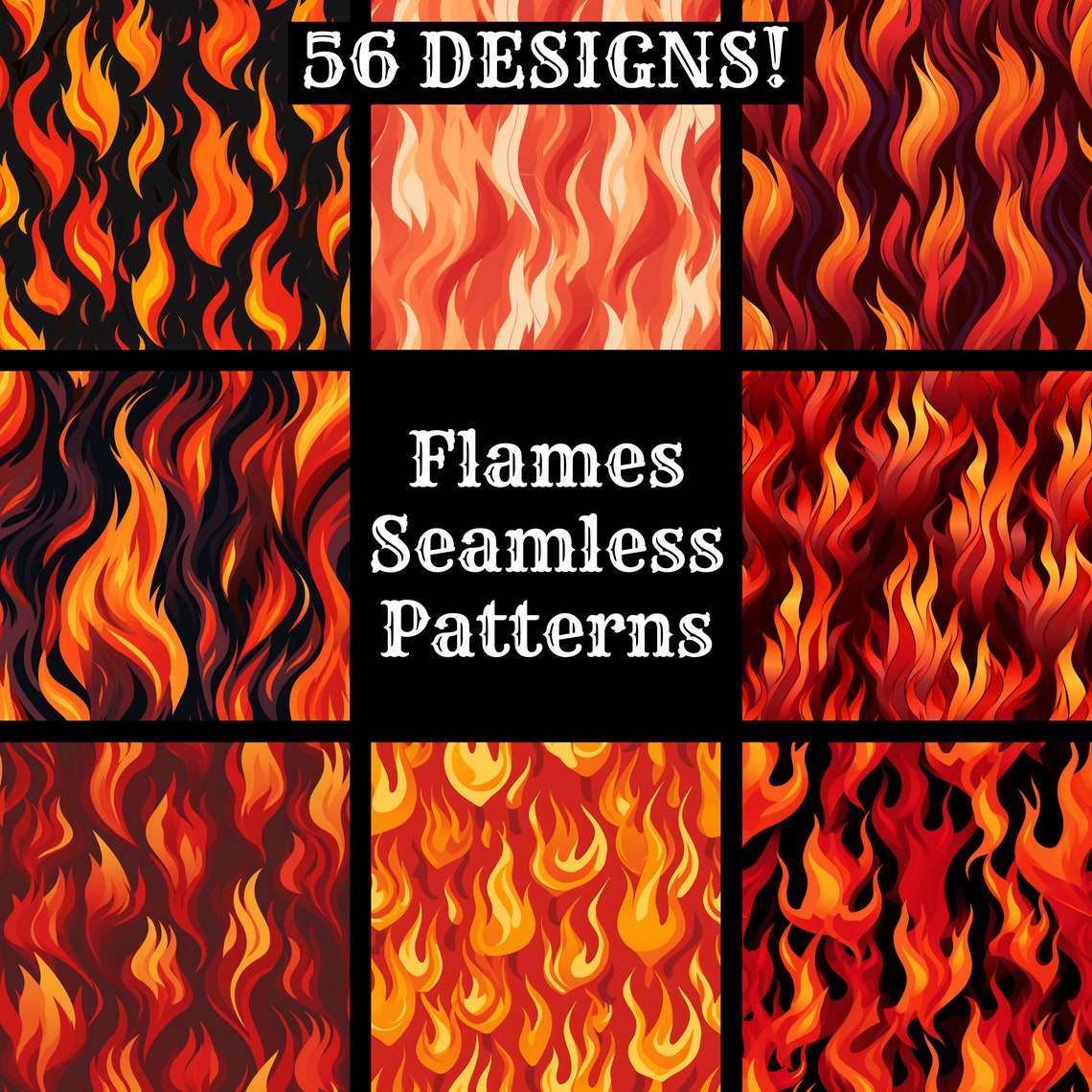 Flames Seamless Digital Paper Printable Scrapbook Paper - Etsy