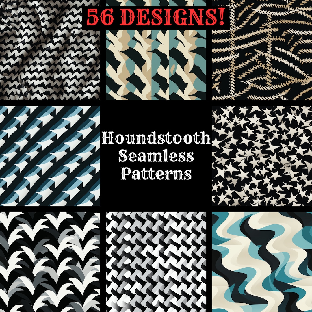 Houndstooth Seamless Digital Paper, Printable Scrapbook Paper Seamless ...