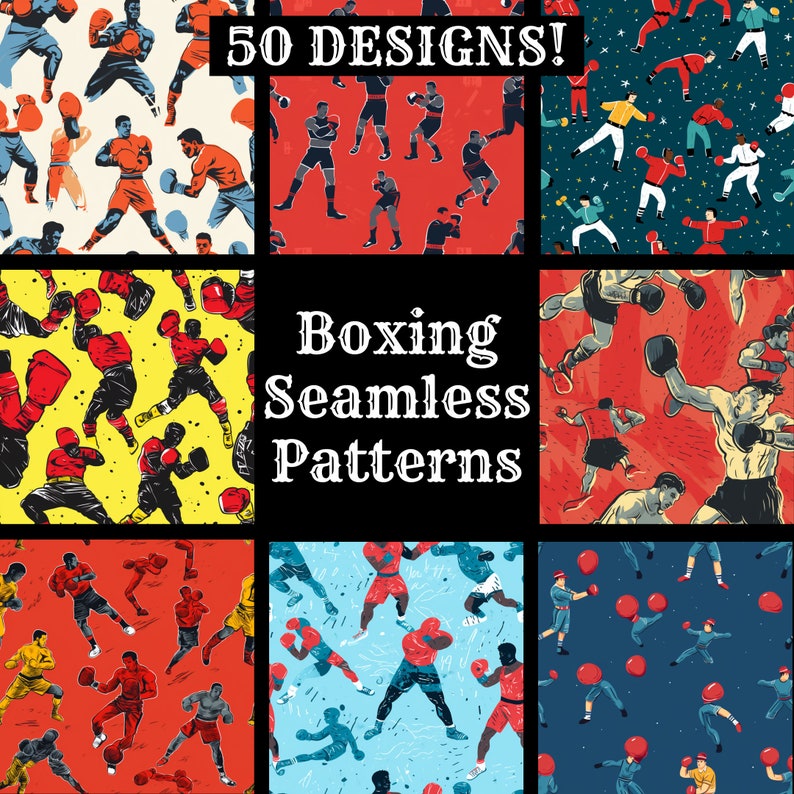 Boxing Seamless Digital Paper, Printable Scrapbook Paper Seamless ...
