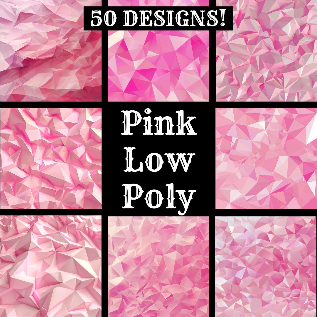 Pink Low Poly Digital Paper: High-resolution Scrapbook (digital ...