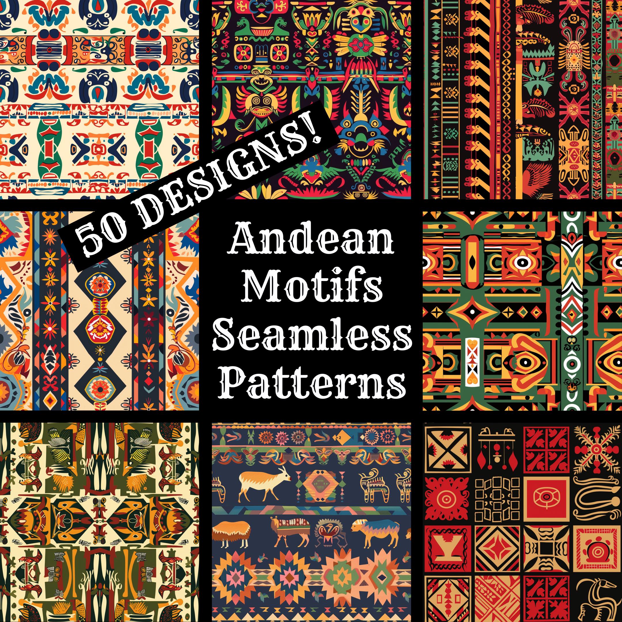 Andean Motifs Seamless Patterns: Digital Scrapbook Paper (digital ...