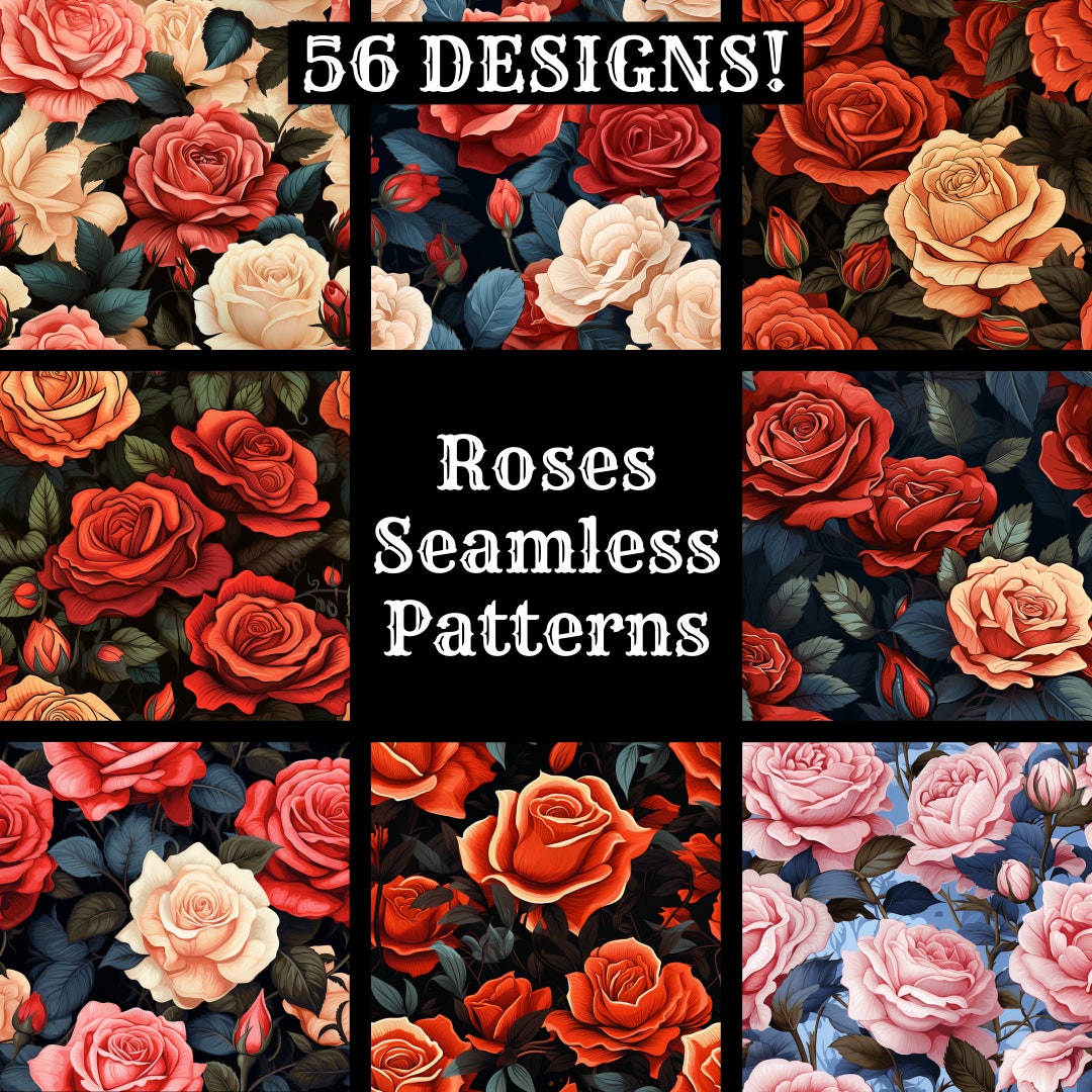 Roses Seamless Digital Paper, Printable Scrapbook Paper Seamless ...