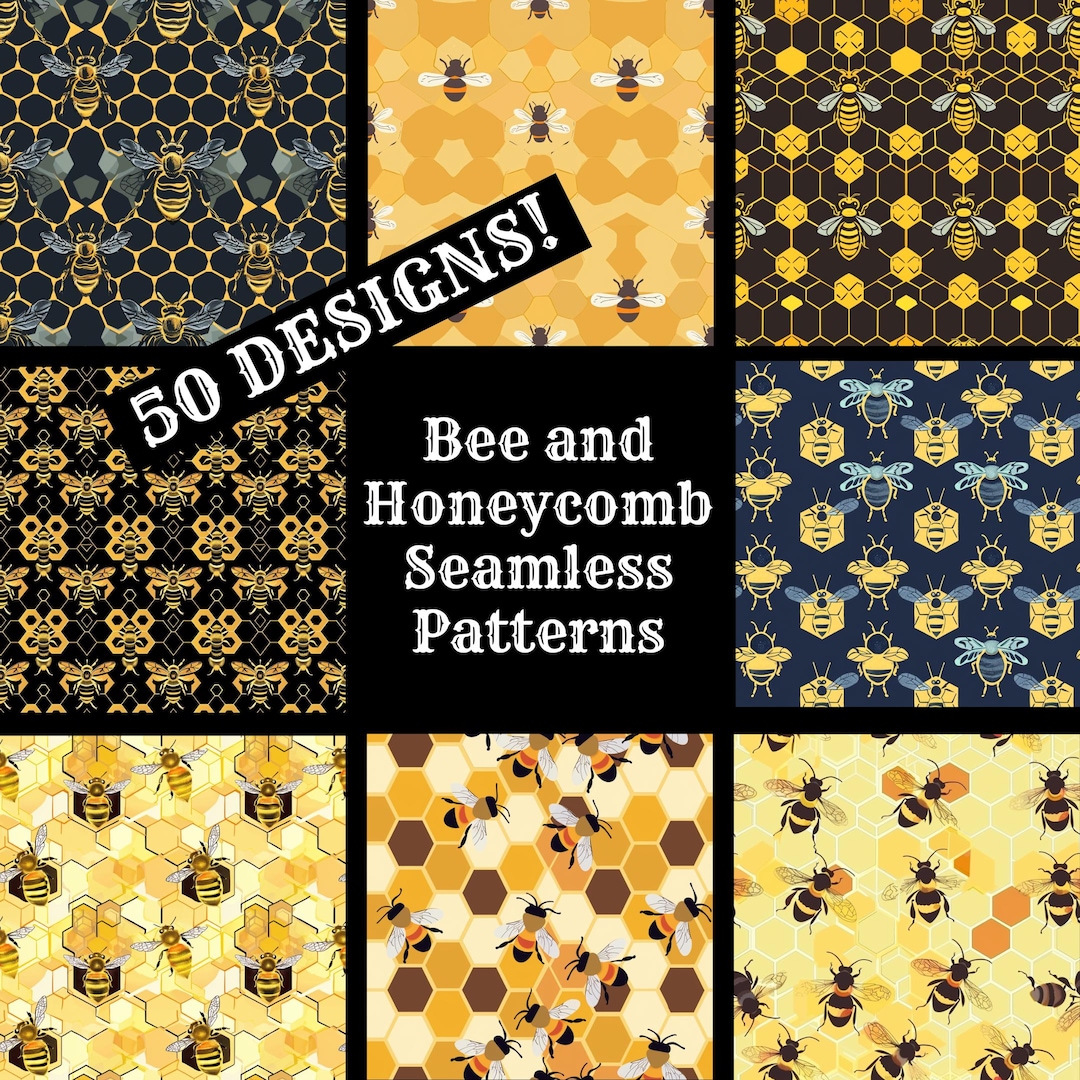 Bee and Honeycomb Seamless Pattern: Scrapbook Paper (digital Download ...
