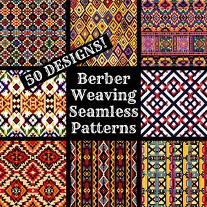 Berber Weaving Seamless Patterns: 50 PNG Digital Papers (digital ...