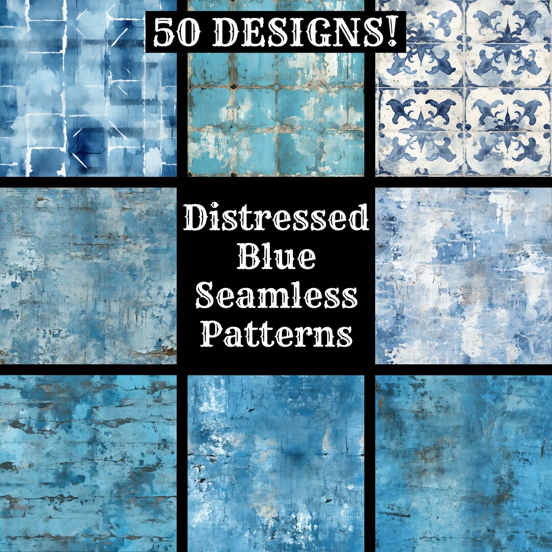 Distressed Blue Seamless Digital Paper, Printable Scrapbook Paper ...