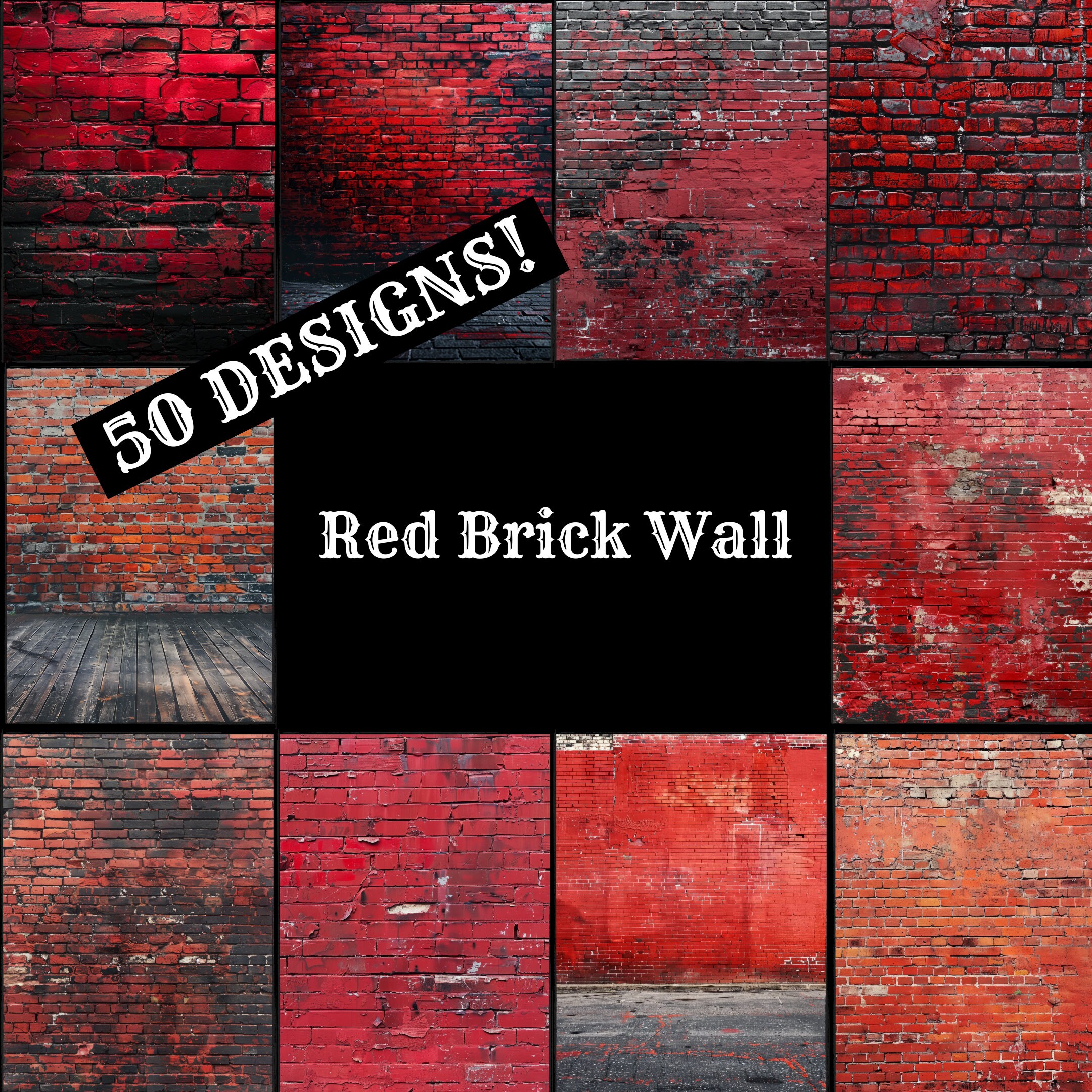 Red Brick Wall Digital Paper: Vintage Journal Inserts (PNG) - Etsy