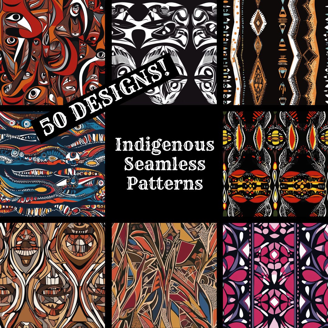 Indigenous Seamless Pattern: Printable Scrapbook Paper (digital ...