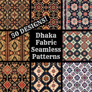 Dhaka Fabric Seamless Patterns: Printable Scrapbook Paper (digital ...