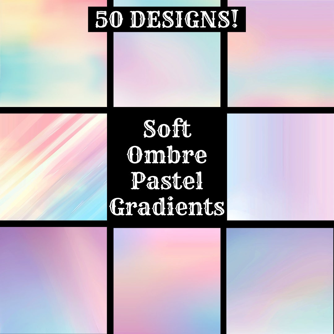 Soft Ombre Pastel Gradients Paper, Soft Ombre Pastel Gradient Printable Paper, Soft Ombre Pastel ...