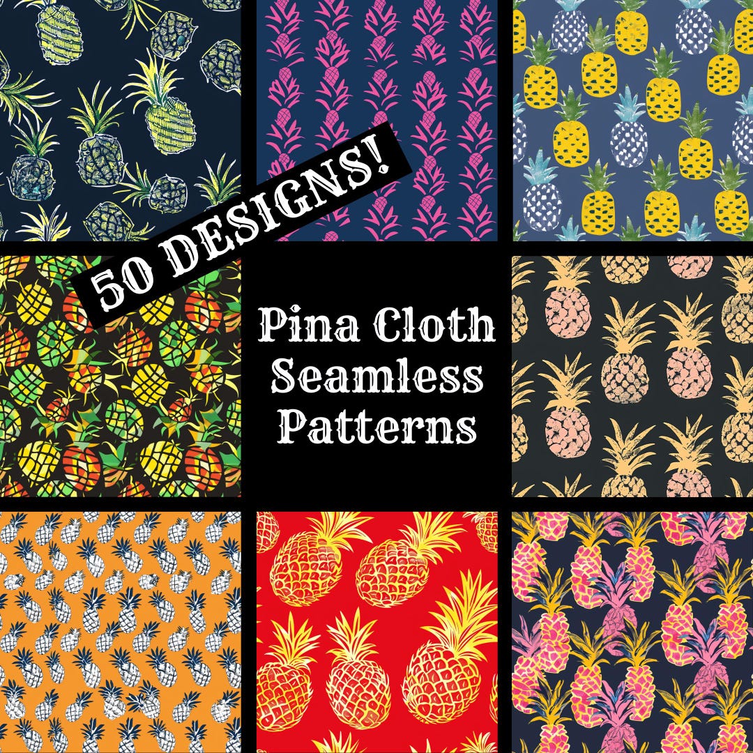 Pina Cloth Seamless Digital Paper, Pina Cloth Printable Scrapbook Paper ...