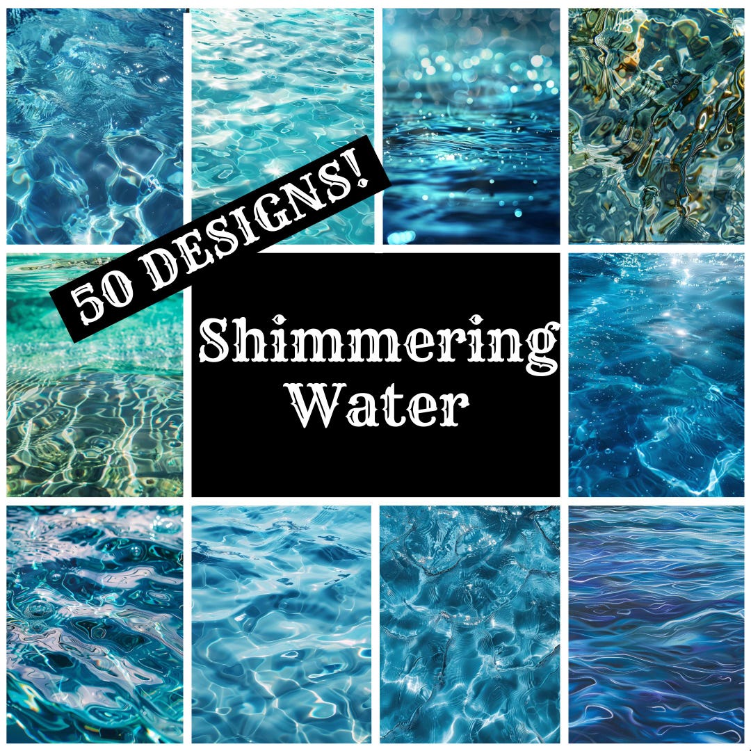 Shimmering Water Journal Paper, Shimmering Water Printable Paper ...